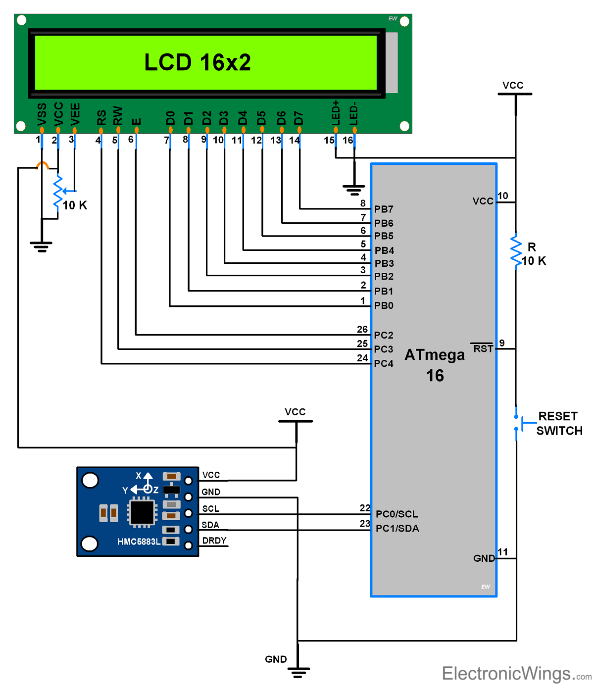 Makerobot Education Triple Axis Magnetometer HMC5883L Interfacing With