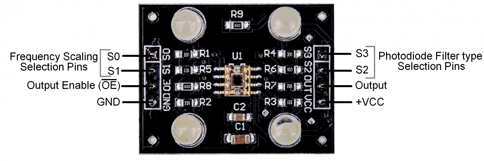 TCS3200 Colour Sensor Module - ElectronicWings