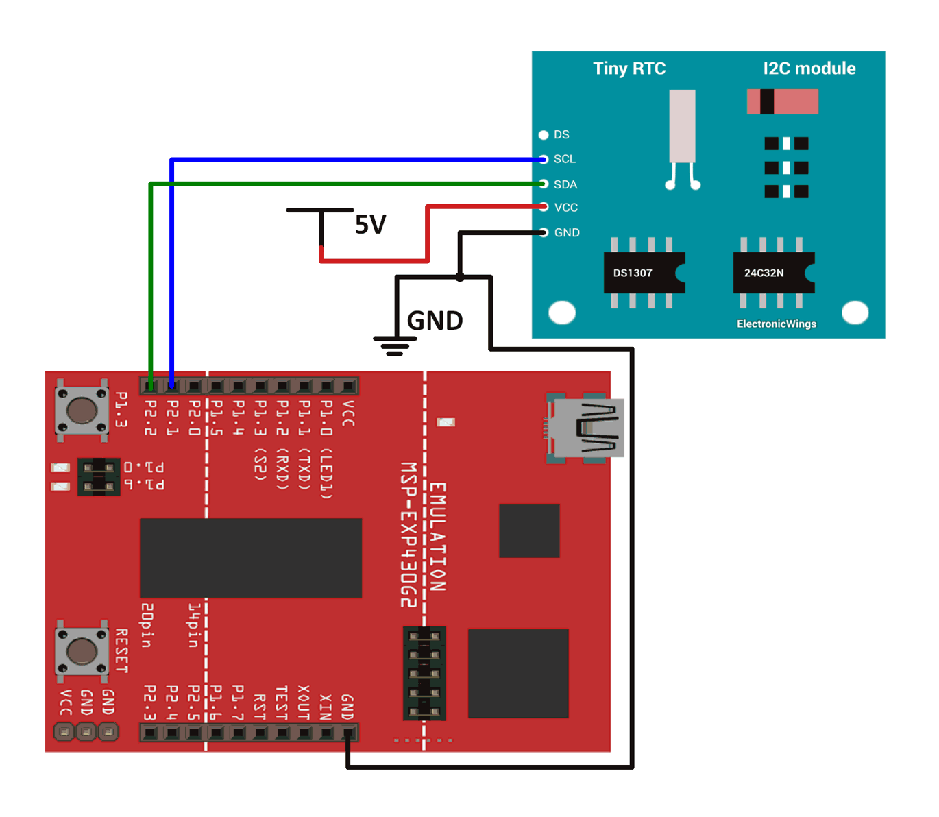 Makerobot Education: DS1307 RTC Module Interfacing with MSP-EXP430G2 TI ...