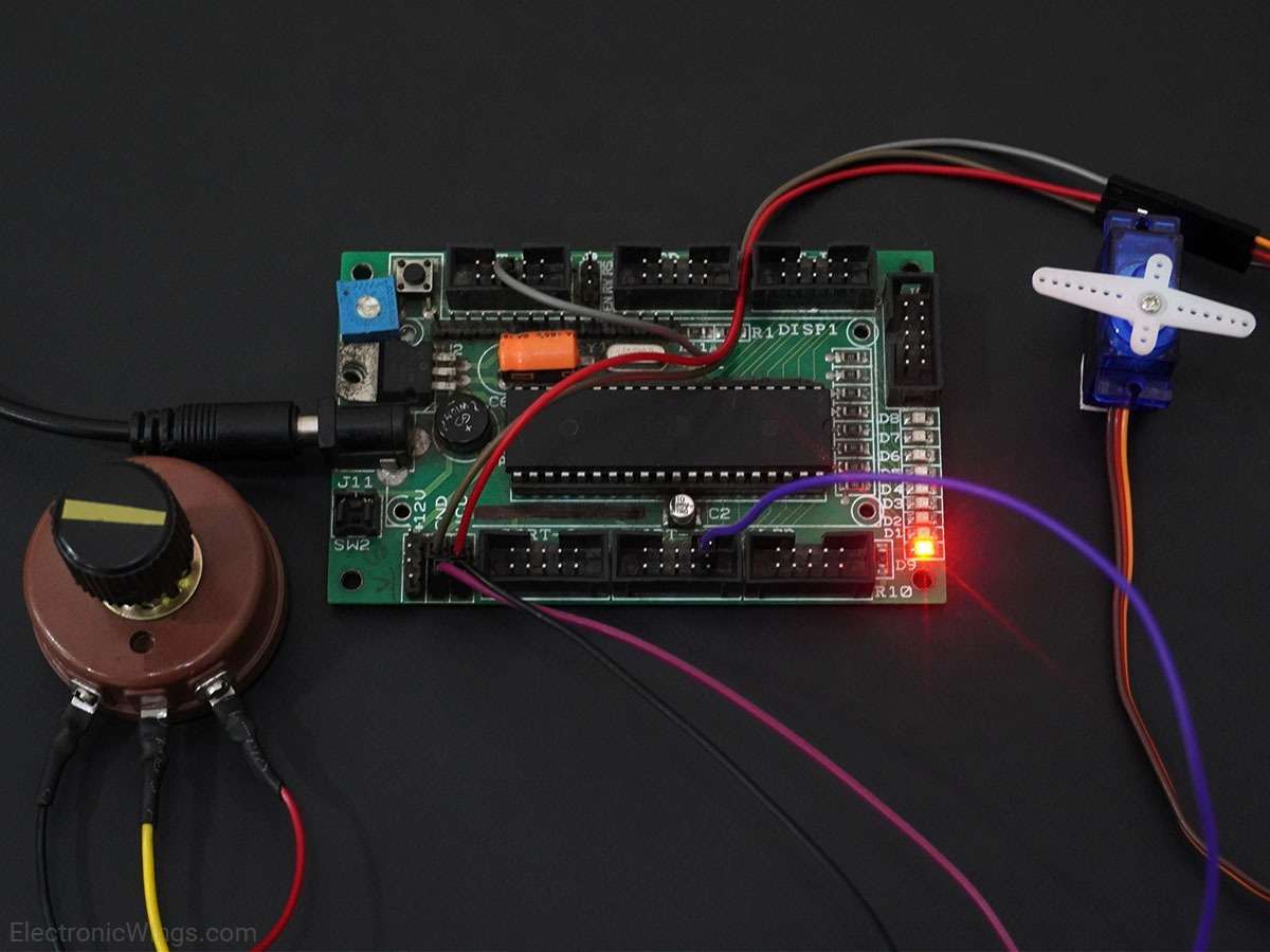 Servo Motor Interfacing with AVR ATmega16 | AVR ATmega Controller..