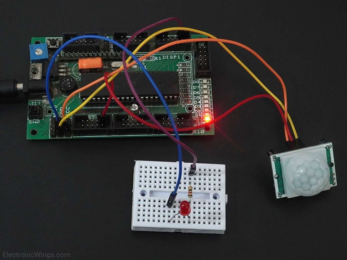 PIR Motion Sensor Interface with AVR ATmega16/ATmega32 | AVR ATme..