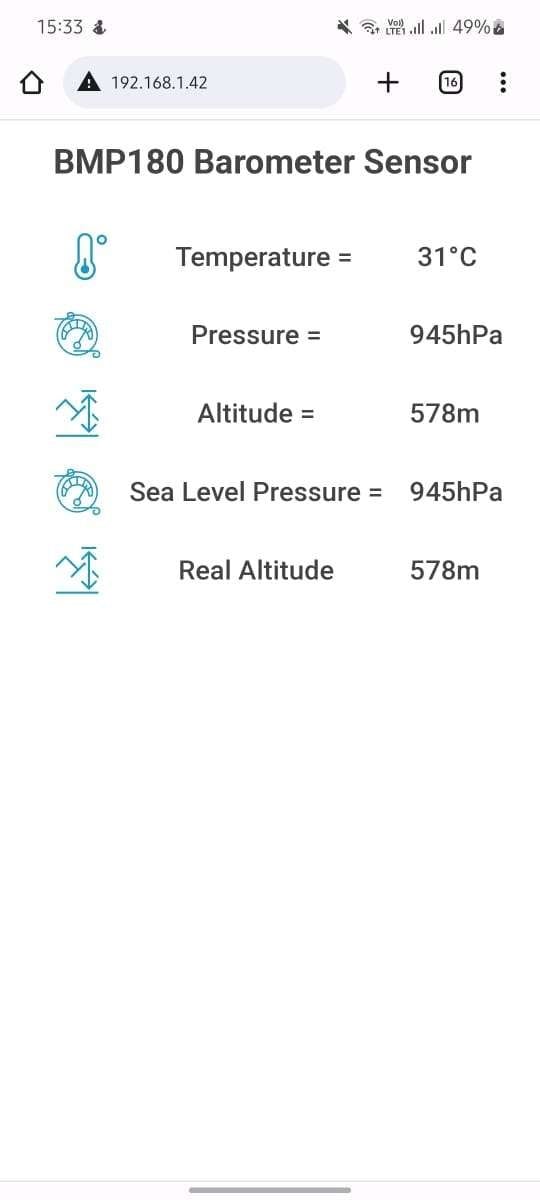 BMP180 Barometer Sensor Interfacing with ESP32 | ESP32