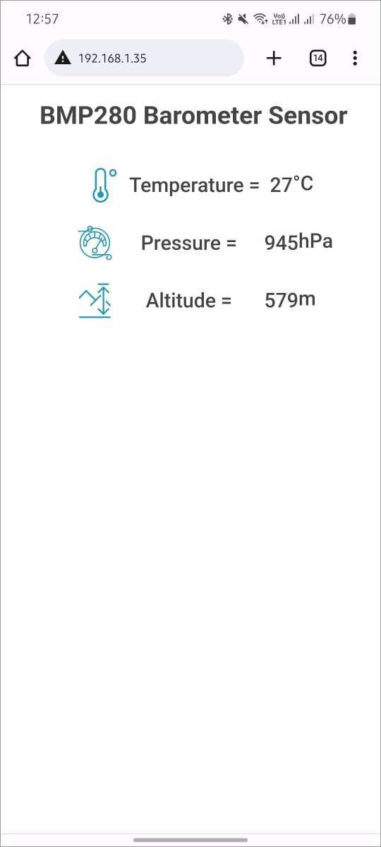 BMP280 Barometer Sensor Interfacing with NodeMCU | NodeMCU