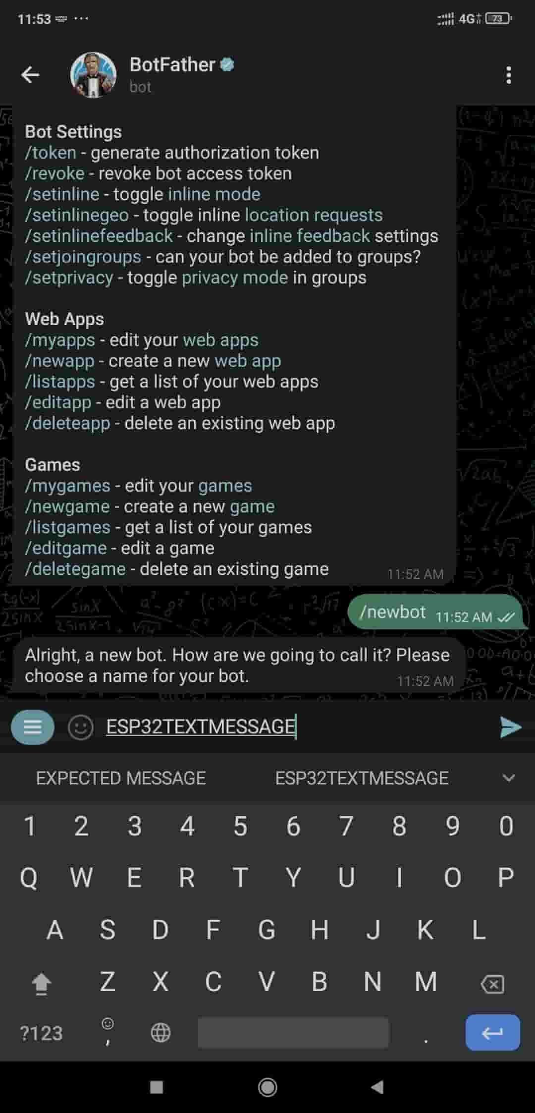 Control the LED using Telegram message and ESP32 | ESP32