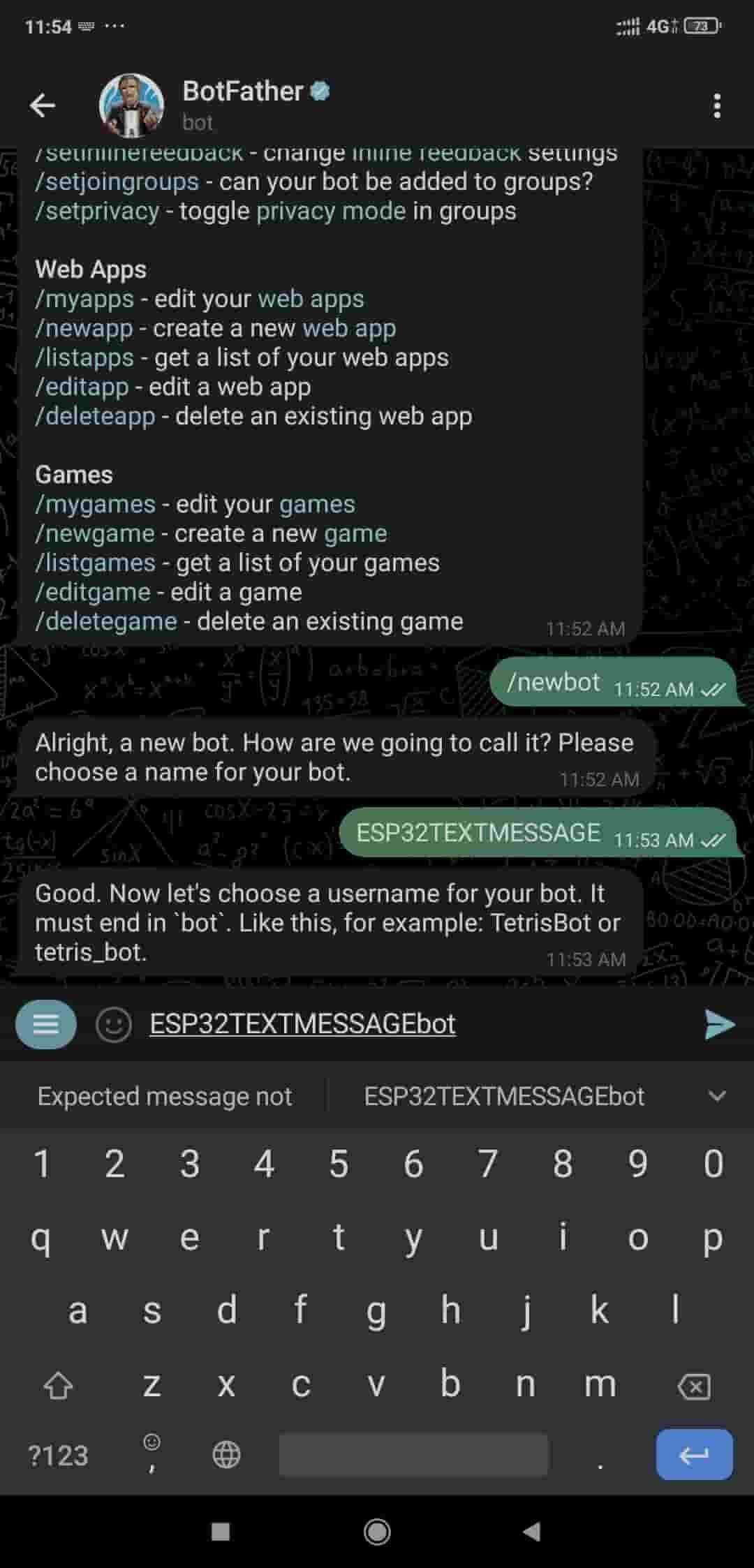 Control the LED using Telegram message and ESP32 | ESP32