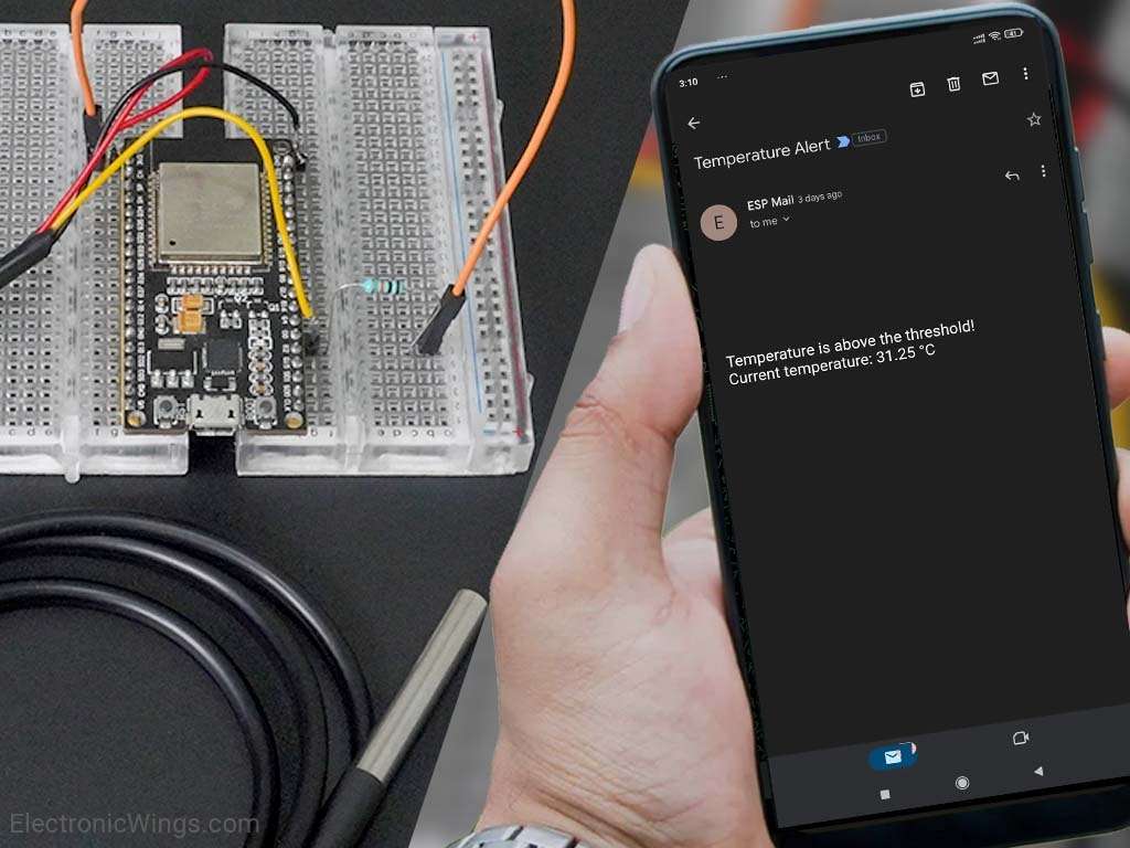 Temperature Alerts on Email using ESP32 | ESP32