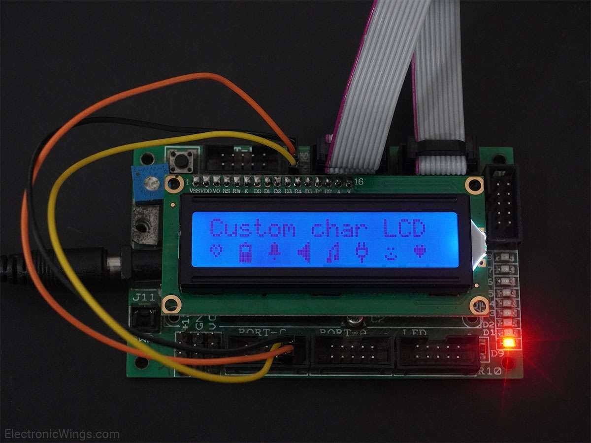 LCD16x2 custom character display using AVR ATmega16/ATmega32 | A..