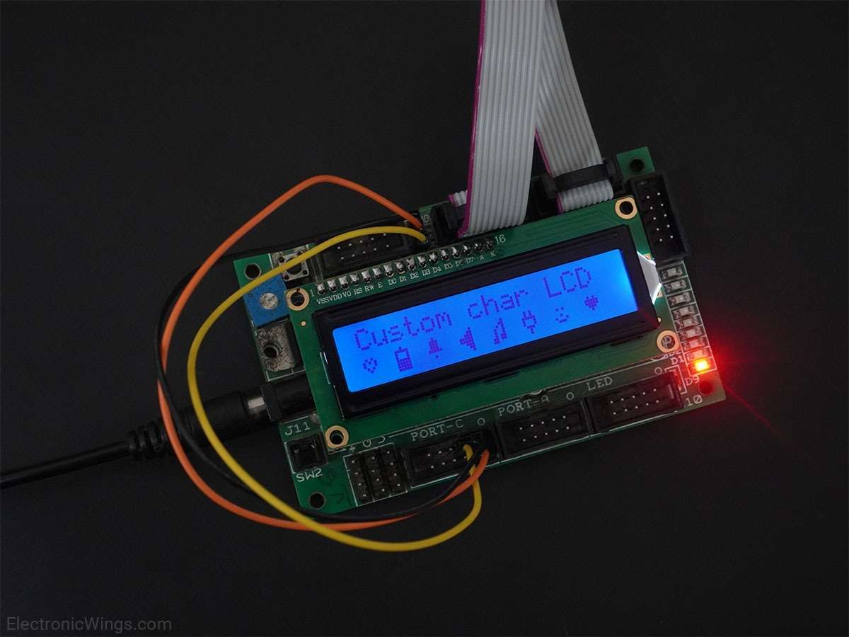 LCD16x2 custom character display using AVR ATmega16/ATmega32 | A..