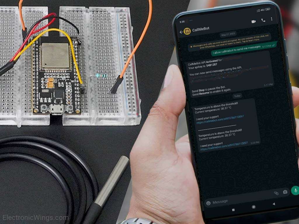 Temperature Alert on WhatsApp using ESP32 | ESP32