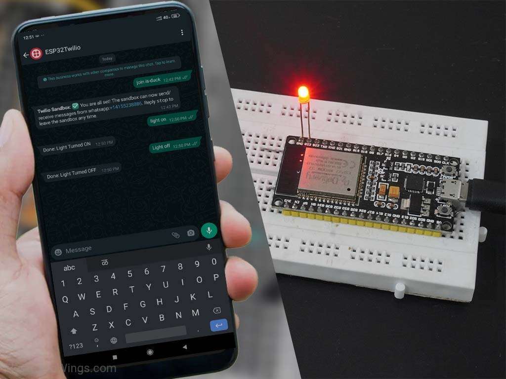 Control the LED using Whatsapp message with ESP32 | ESP32
