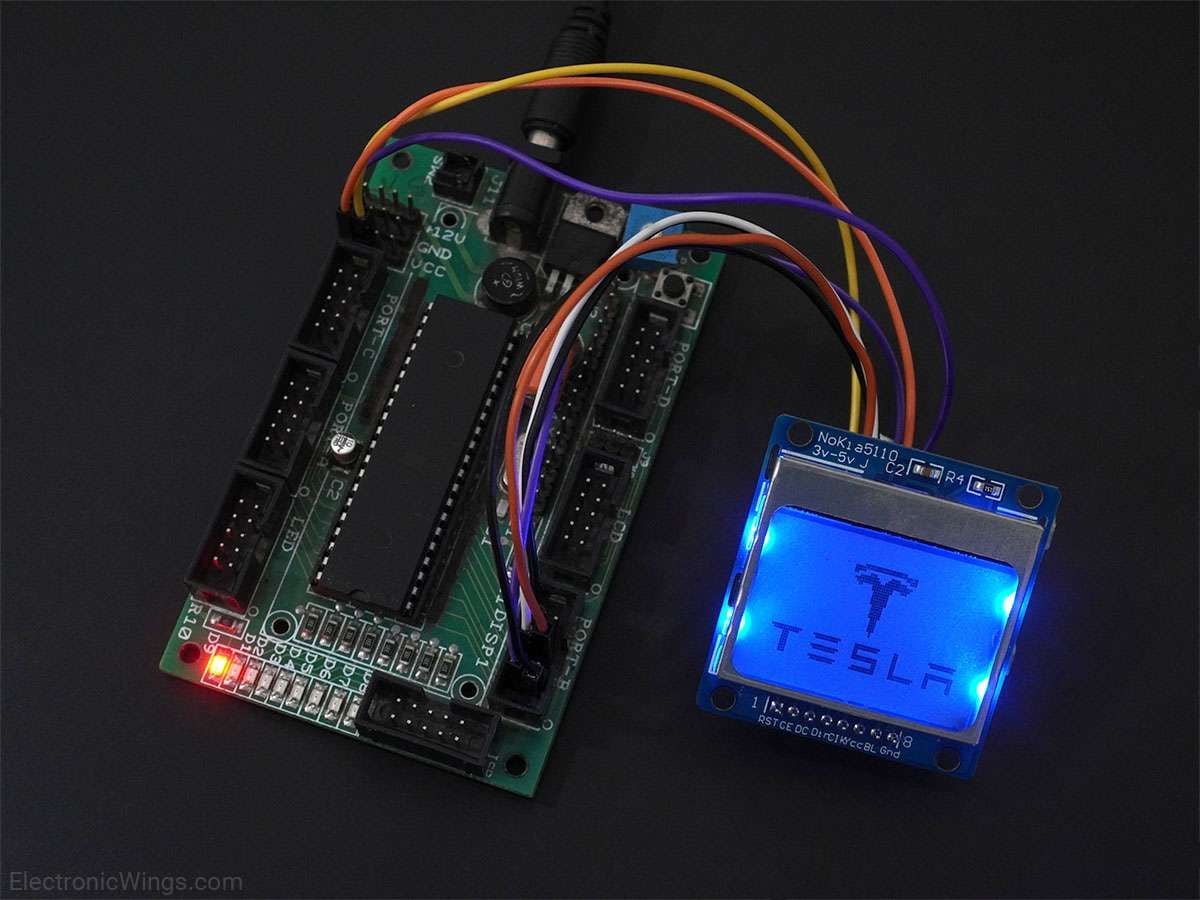 Nokia5110 graphical display interfacing with AVR ATmega16/ATmega3..