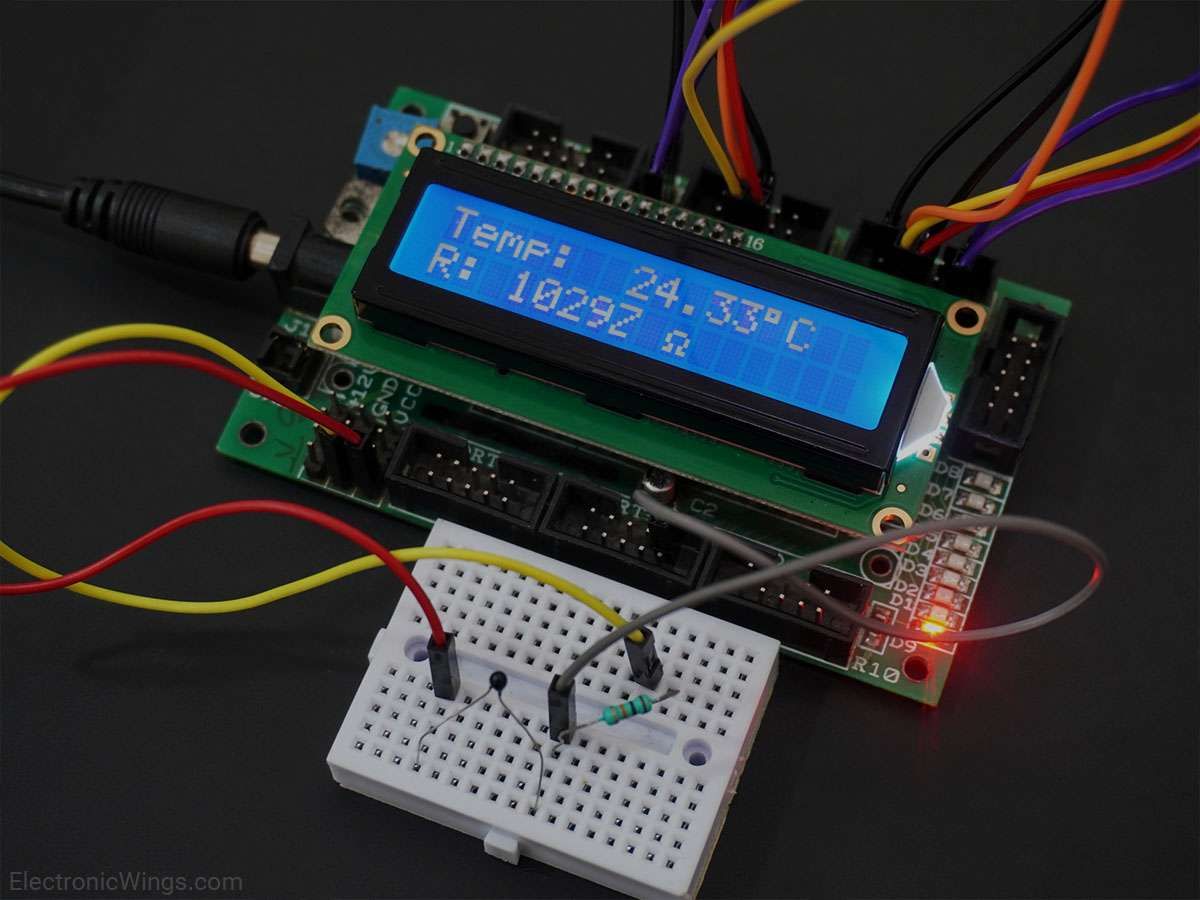 Thermistor Interfacing with AVR ATmega16/ATmega32 | AVR ATmega Co..