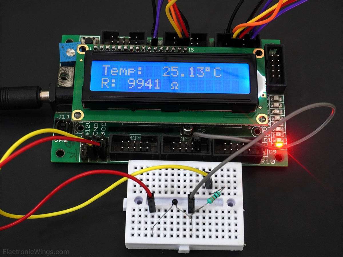Thermistor Interfacing with AVR ATmega16/ATmega32 | AVR ATmega Co..