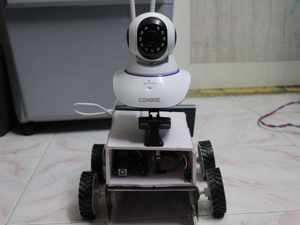 RoboWatch 360 Integrated Surveillance Robot with Real Time Weathe..