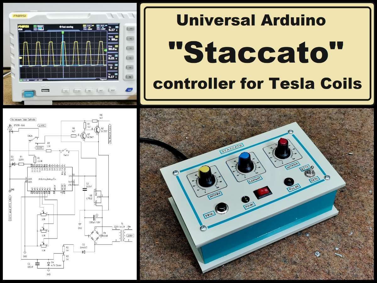 Universal Arduino Staccato controller for SSTC and VTCC Tesla Coi..