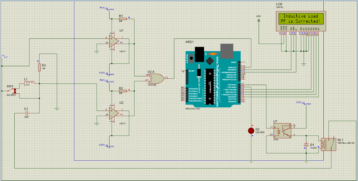 Automatic Power Factor Controller Circuit Diagram
