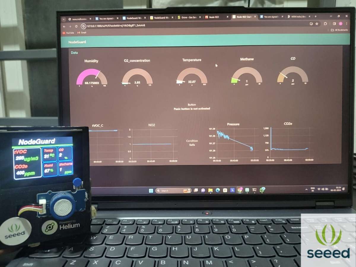 NodeGuard WioTerminal MQTT Air Quality Monitor | project