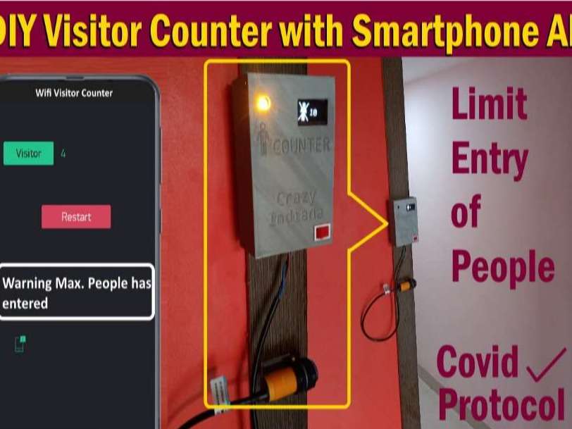 IoT Visitor Counter with Smartphone Alert Limit People Entry Covi..